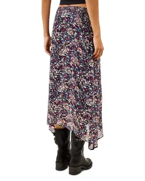Ba&sh Klap Asymmetric Hem Midi Skirt
