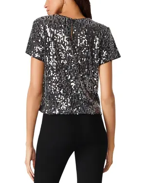 Steve Madden Tiffanee Sequin Top - Black