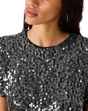 Steve Madden Tiffanee Sequin Top - Black