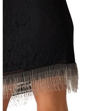Steve Madden Jessika Lace Asymmetric Fringe Dress