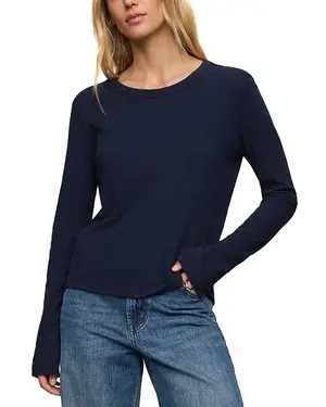 Z Supply Junie Cotton Long Sleeve Tee Eclipse