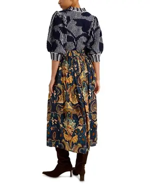 MARIE OLIVER Gail Mixed Stitch Puffed Sleeve Sweater