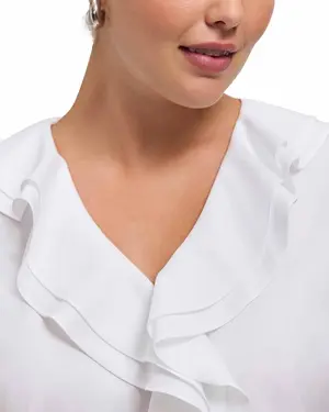 Foxcroft Shantel Ruffled Shirt