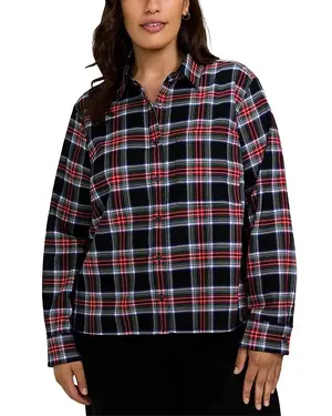 Foxcroft Sandy Plaid Button Front Shirt - Multi