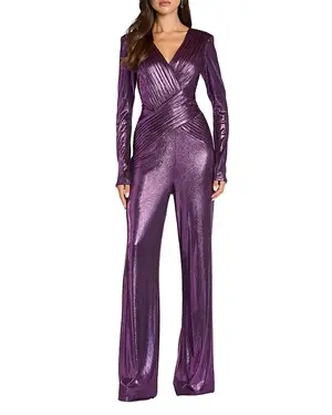 Tadashi Shoji Aderyn Metallic Jersey Jumpsuit - Violet