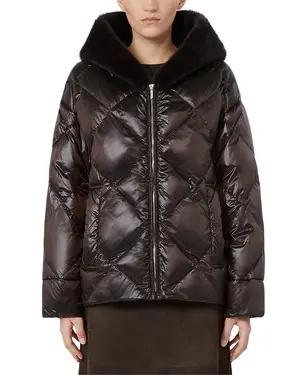 Max Mara Mtcnebbie Quilted Down Coat - Brown