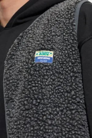 American Vintage Fleece Vest With Logo Patch