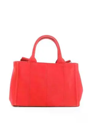 Prada Canapa Convertible Canvas Mini Tote Bag - Red