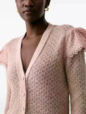 TWINSET Ruffle-trimmed Open-knit Cardigan