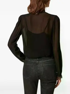 TWINSET Georgette Blouse With Lace - Black