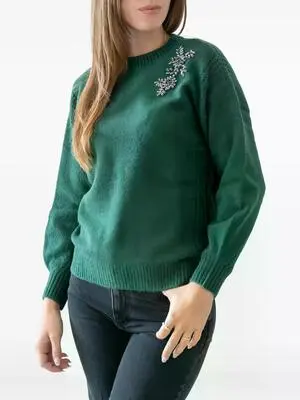 TWINSET Crystal-embellished Knitted Sweater