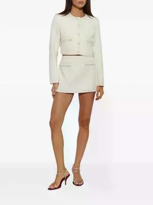 LoveShackFancy Rhonna Tweed Mini Skirt - Neutrals