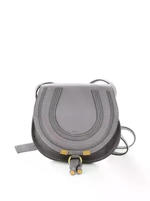 Chloé Marcie Leather Small Crossbody Bag - Grey