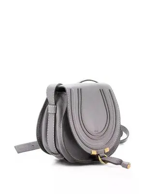 Chloé Marcie Leather Small Crossbody Bag - Grey