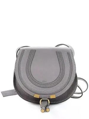 Chloé Marcie Leather Small Crossbody Bag - Grey