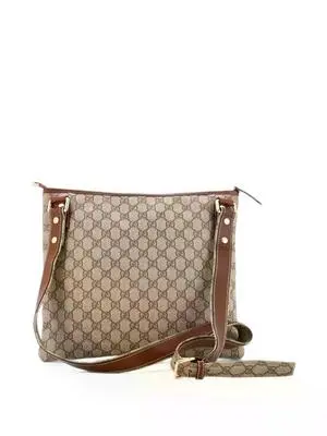 Gucci Web Loop Flat Messenger Gg Coated Canvas Large Crossbody Bag