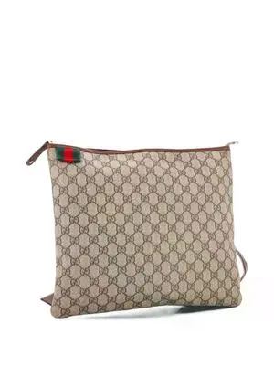 Gucci Web Loop Flat Messenger Gg Coated Canvas Large Crossbody Bag