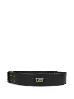 Dior Logo-plaque Buckled Belt - Black