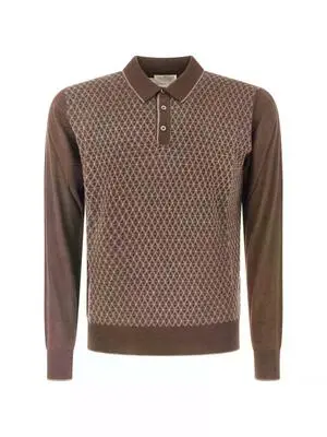 PANICALE Geometric-pattern Polo Shirt - Brown