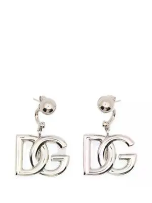 Dolce & Gabbana Dg Logo Drop Earrings - Silver