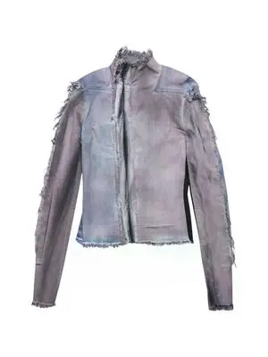 Rick Owens Gary Frayed Denim Jacket - Grey