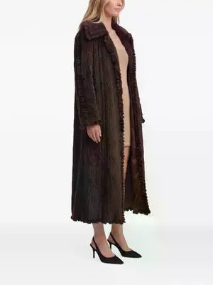Fendi Shaggy-texture Braided-trim Coat