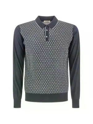 PANICALE Geometric-patterned Polo Shirt - Blue