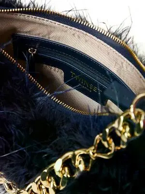 TWINSET Liliane Satin Bag With Feathers - Blue