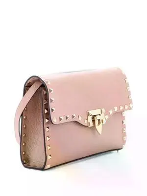 Valentino Garavani Rockstud Flip Lock Flap Bag Leather Medium Crossbody Bag