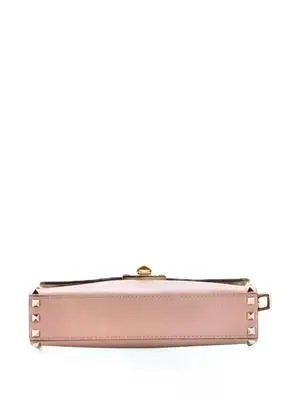 Valentino Garavani Rockstud Flip Lock Flap Bag Leather Medium Crossbody Bag