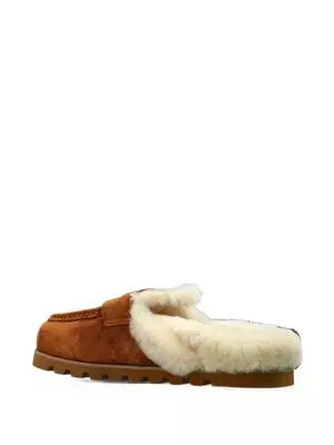 NAKED WOLFE Corded Shearling-trim Mules