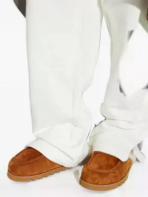 NAKED WOLFE Corded Shearling-trim Mules
