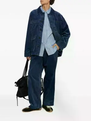 Paul Smith Pleated Corduroy Trousers - Blue