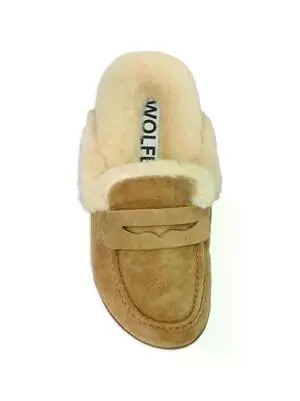 NAKED WOLFE Corded Shearling-lined Mules