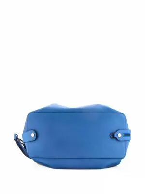 Fendi Media Travel Bag Leather Large Satchel - Blue