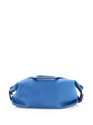 Fendi Media Travel Bag Leather Large Satchel - Blue