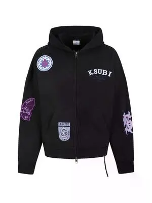Ksubi Genesis Ekcess Logo-patch Zip-up Hoodie - Black