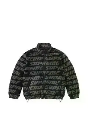Supreme Logo-jacquard Fleece Jacket - Black