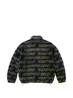 Supreme Logo-jacquard Fleece Jacket - Black
