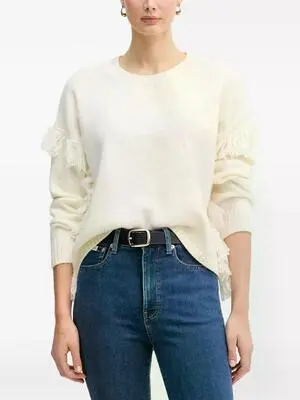 BENETTON Fringed Sweater - Neutrals