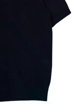 PIACENZA CASHMERE 1733 Cable-knit Polo Shirt