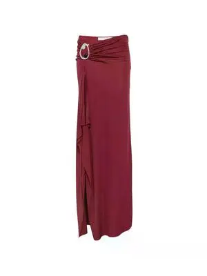 Christopher Esber Orica Crystal-embellished Ruched Maxi Skirt - Red