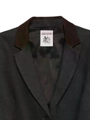 SEMICOUTURE Belted Contrast-collar Jacket