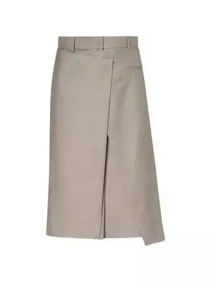 LA PISCINE Wrap-design Belt-loops Midi Skirt