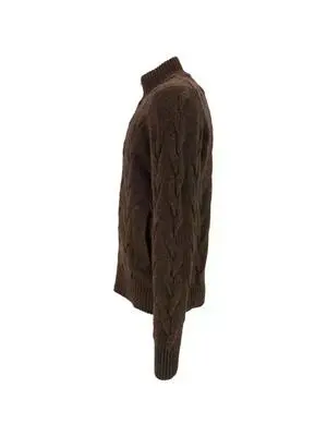 FILIPPO DE LAURENTIIS Cable-knit Zip-up Cardigan - Brown