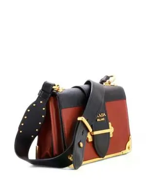 Prada Cahier Leather And Saffiano Leather Small Crossbody Bag