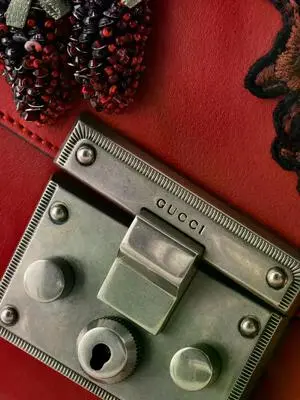 Gucci Padlock Shoulder Bag Embellished Leather Small Crossbody Bag