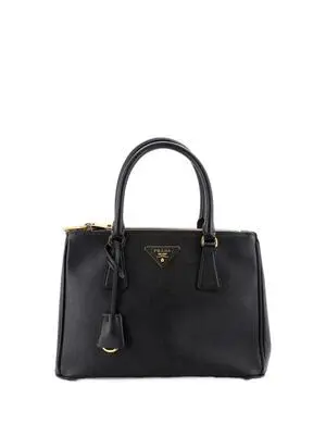 Prada Galleria Double Zip Saffiano Leather Small Tote Bag - Black