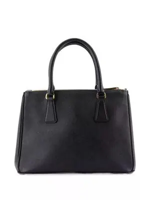 Prada Galleria Double Zip Saffiano Leather Small Tote Bag - Black