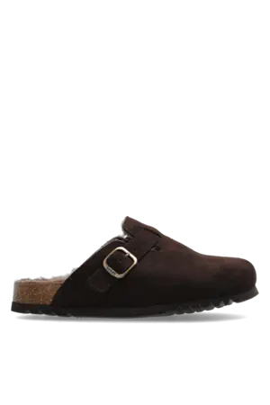 DR. SCHOLL'S SHOES Leather Slides ‘fae New F - Brown